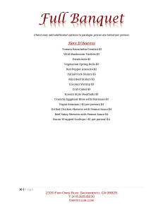 Menus – Dante Event Center