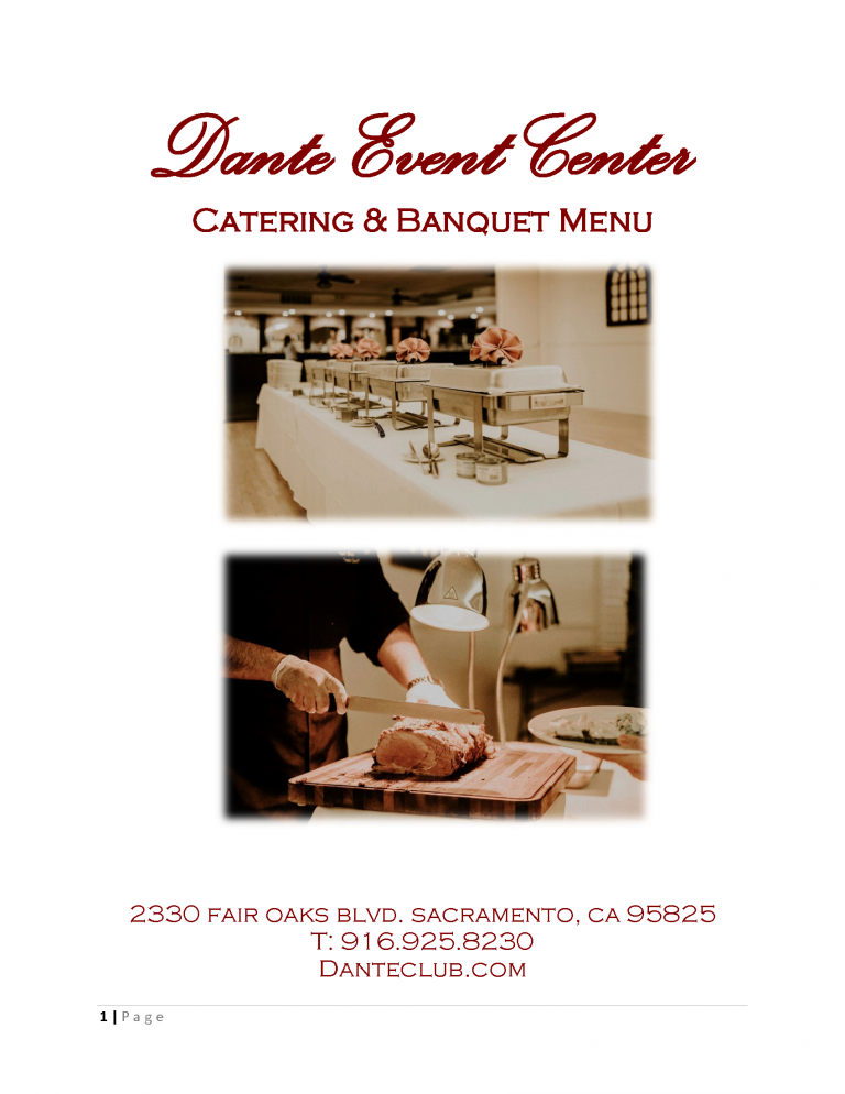 Menus – Dante Event Center