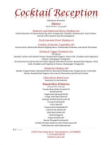 Menus – Dante Event Center